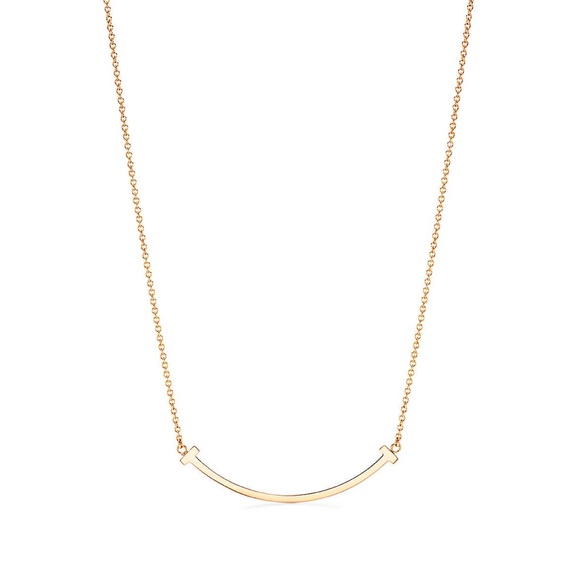 Tiffany T collection small Smile necklace 18K gold